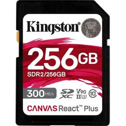 Kingston Canvas React Plus SD 256GB Speicherkarte (256 GB, Class 10, 300 MB/s Lesegeschwindigkeit), schwarz