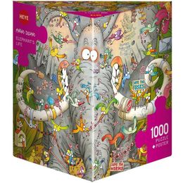 Heye Puzzle Elephant's Life, Degano, 1000 Puzzleteile, Made in Europe, bunt