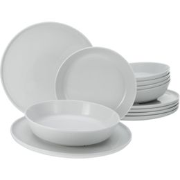 Creatable Tafelservice Geschirr-Set Chef Collection (12-tlg), 6 Personen, Porzellan, Teller Set, weiß, nordisches Design, 12 Teile, für 6 Personen, weiß