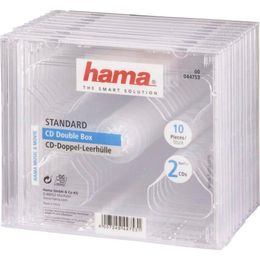 Hama CD-Hülle CD Doppel Leerhülle Standard, 10er-Pack, Transparent Schutzhülle Cover, weiß