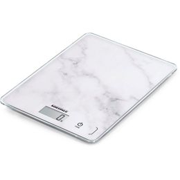 Soehnle Küchenwaage Page Compact 300 Marble, Tragkraft 5 kg, 1 g genaue Teilung, weiß