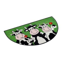 Fußmatte Round Cow Trio, wash+dry by Kleen-Tex, rechteckig, Höhe: 7 mm, grün