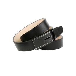 Anthoni Crown Ledergürtel für Jeans mit eleganter Automatik-Schnalle, schwarz