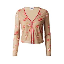 Bella x ABOUT YOU Knit Cardigan 'Sarah' female size XS Dark beige / Olive / Red