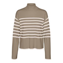 V&eacute;ro Moda Vero Moda Pullover 'NEW HAPPINESS' Damen Gr&ouml;&szlig;e S creme / braun
