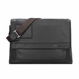 Piquadro Vibe Aktentaschen Messenger Leder 41 cm Laptopfach dark brown