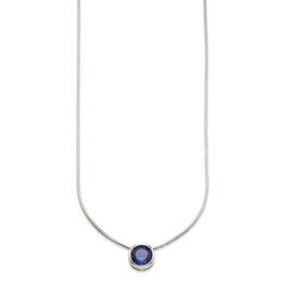 Bruno Banani Kette mit Anhänger Schmuck Geschenk Silber 925 Halsschmuck Halskette Schlangenkette Stein, mit Zirkonia (synth), Korund (synth) oder Spinell (synth), blau|silberfarben