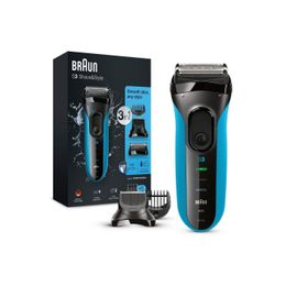 Braun Elektrorasierer Series 3 Shave&Style 3010BT, Wet&Dry, 30 Minuten Akkulaufzeit, blau|schwarz