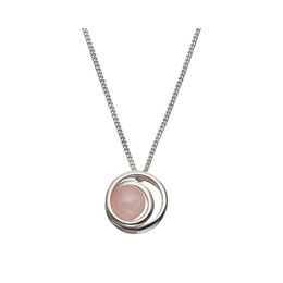 Firetti Kette mit Anhänger Schmuck Geschenk Silber 925 Halsschmuck Halskette Panzerkette, mit Rosenquarz, rosa|silberfarben