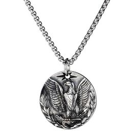 Firetti Kette mit Anhänger Schmuck Geschenk, Eagle Coin, mit Zirkonia (synth), schwarz|silberfarben