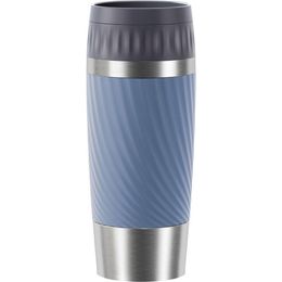 Emsa Thermobecher Tavel Mug Easy Twist, Edelstahl, 0,36L, Edelstahl, 360°Trinköffnung, spülmaschinenfest,4h warm/ 8h kalt, blau
