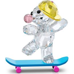 Swarovski Dekofigur Kristallfigur Skateboard Kris Bär Skaterbär, 5619208 (1 St), Swarovski® Kristall, blau|bunt|gelb|rosa|schwarz|weiß