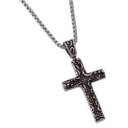 J. JAYZ J.Jayz Kette mit Anhänger Halskette Kreuz used look, mit Zirkonia (synth), schwarz