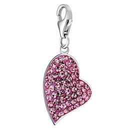 Amor Charm Herz 9920716, mit Kristallglas, rosa|silberfarben