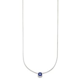 Bruno Banani Kette mit Anhänger Schmuck Geschenk Silber 925 Halsschmuck Halskette Schlangenkette Stein, mit Zirkonia (synth), Korund (synth) oder Spinell (synth), blau|silberfarben