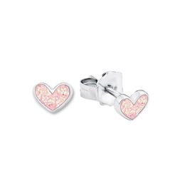 Prinzessin Lillifee Paar Ohrstecker Herzen, 9048885, mit Emaille, rosa|silberfarben