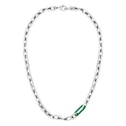 Lacoste Kette ohne Anhänger Schmuck Edelstahl Halsschmuck Halskette Ankerkette ENSEMBLE, grün|silberfarben