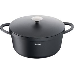 Tefal Schmortopf Trattoria, Aluminiumguss (1-tlg), Aluguss, Antihaftversiegelung, mit Deckel, alle Herdarten, Induktion, schwarz