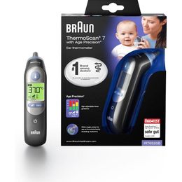 Braun Fieberthermometer ThermoScan® 7 Ohrthermometer mit Age Precision® - IRT6520B, Für alle Altersgruppen geeignet, einschließlich Neugeborener, schwarz