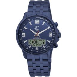 ETT Funkchronograph Arctica, EGS-11566-31M, Armbanduhr, Herrenuhr, Stoppfunktion, Datum, Solar, blau