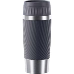 Emsa Thermobecher Tavel Mug Easy Twist, Edelstahl, 0,36L, Edelstahl, 360°Trinköffnung, spülmaschinenfest,4h warm/ 8h kalt, grau