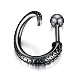 Firetti Single-Ohrstecker Schmuck Geschenk Ohrschmuck einzeln Oktopus, schwarz