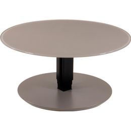 Beistelltisch VIERHAUS "Asele" Tische Gr. B/H/T: 80 cm x 76 cm x 80 cm, schwarz Beistelltische höhenverstellbar, Glasplatte farbig hinter lackiert