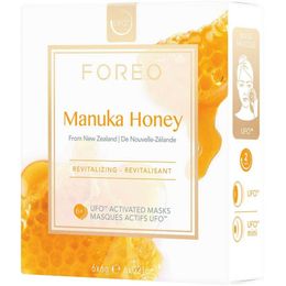 Foreo Tuchmaske Manuka Honey Packung, 6 x 6 g, kompatibel mit UFO & UFO mini, gelb