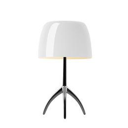 Foscarini Lumiere Tavolo Piccola E14 Cromo Nero/Caldo Dim