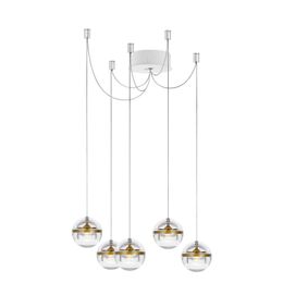 Lumina Limbus Cluster 5 Brass/Baldachin Wei&szlig; 3000K DALI