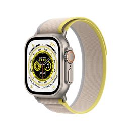 Apple Watch Ultra GPS+CEL 49 TIT W TRAIL S/M Smartwatch Nylon/Gewebe Nylon/Gewebe, 130 - 180 mm, Gelb/Beige