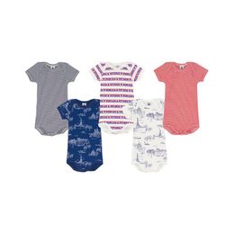 Petit Bateau - Kurzarm-Body PARIS BOY 5er Pack in navy/rot/weiß, Gr.56/62