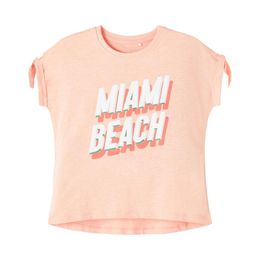 name it - T-Shirt NKFVEET MIAMI BEACH in apricot blush, Gr.122/128