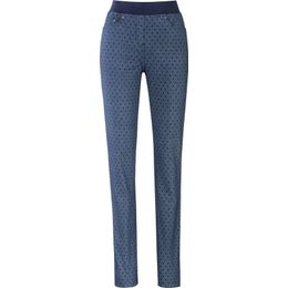 CR&Eacute;ATION L Damen Schlupfjeans mit geripptem Strick-Dehnbund dark blue-bedruckt Gr&ouml;&szlig;e 19