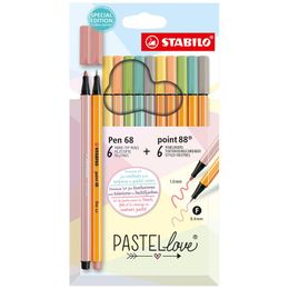 Fineliner Stabilo® point 88+Pen 68 Pastellove 12er-Pack