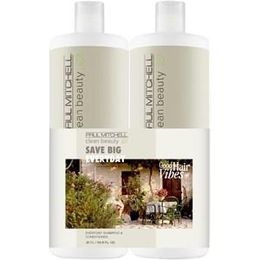 Paul Mitchell Haarpflege Clean Beauty Geschenkset Shampoo 1000 ml + Conditioner 1000 ml