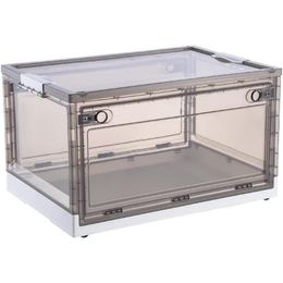 GREELUE Aufbewahrungsbox Faltbare Kunststoff-Aufbewahrungsbox Transparent mit Deckel & Rädern