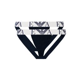 Emporio Armani String Jockstraps Stretch Cotton (2-St) mit doppelt verarbeitetem Frontbereich