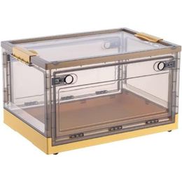 GREELUE Aufbewahrungsbox Faltbare Kunststoff-Aufbewahrungsbox Transparent mit Deckel & Rädern