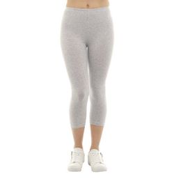 F&K-Mode Caprileggings Damen Capri 3/4 Leggings hoher Bund Baumwolle Hose hoher Bund