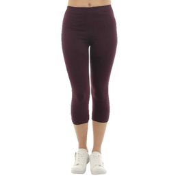 F&K-Mode Caprileggings Damen Capri 3/4 Leggings hoher Bund Baumwolle Hose hoher Bund