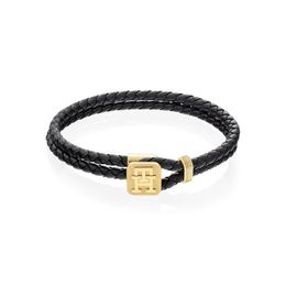 Tommy Hilfiger Armband Schmuck Edelstahl Armschmuck Lederarmband, gelb|goldfarben|schwarz