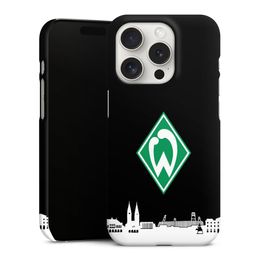 DeinDesign iPhone 15 Pro Handy Premium Case Smartphone Handyh&uuml;lle Schutzh&uuml;lle matt Skyline Sv Werder Bremen Official Licensed Product Premium Case