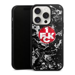 DeinDesign iPhone 15 Pro Handy Gallery Case Handyh&uuml;lle 9H Geh&auml;rtetes Glas R&uuml;ckseite H&uuml;lle Coat Of Arms 1. Fc Kaiserslautern Muster Gallery Case