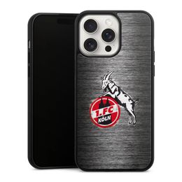 DeinDesign iPhone 15 Pro Max Handy Gallery Case Handyh&uuml;lle 9H Geh&auml;rtetes Glas R&uuml;ckseite H&uuml;lle Official Licensed Product Metallic Look 1. Fc K&ouml;ln Gallery Case