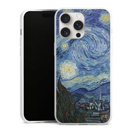 DeinDesign iPhone 15 Pro Max Handy Silikon H&uuml;lle Case wei&szlig; Handyh&uuml;lle The Starry Night Kunst Silikon Case