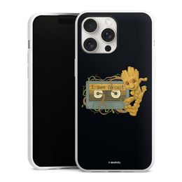 DeinDesign iPhone 15 Pro Max Handy Silikon H&uuml;lle Case wei&szlig; Handyh&uuml;lle Guardians Of The Galaxy Groot Marvel Silikon Case