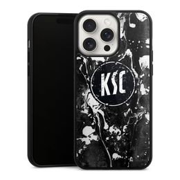 DeinDesign iPhone 15 Pro Max Handy Gallery Case Handyh&uuml;lle 9H Geh&auml;rtetes Glas R&uuml;ckseite H&uuml;lle Karlsruher Sc Ksc Official Licensed Product Gallery Case
