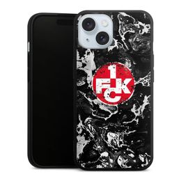 DeinDesign iPhone 15 Handy Premium Silikon H&uuml;lle Handyh&uuml;lle schwarz Case Coat Of Arms 1. Fc Kaiserslautern Muster Silikon Premium Case