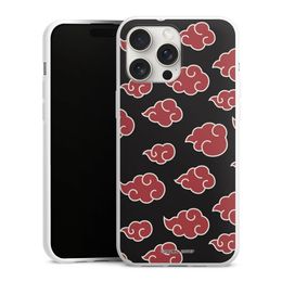 DeinDesign iPhone 15 Pro Max Handy Silikon H&uuml;lle Case wei&szlig; Handyh&uuml;lle Akatsuki Official Licensed Product Naruto Shippuden Silikon Case
